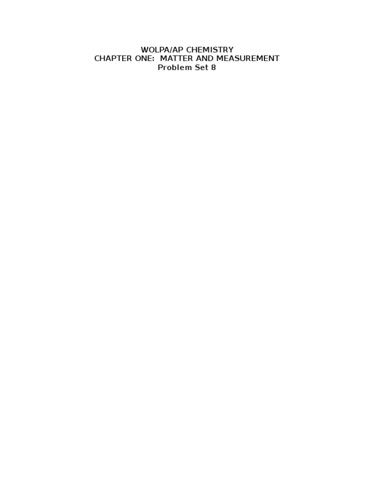 AP Chemistry: Matter & Measurement Problems | PDF | Nature