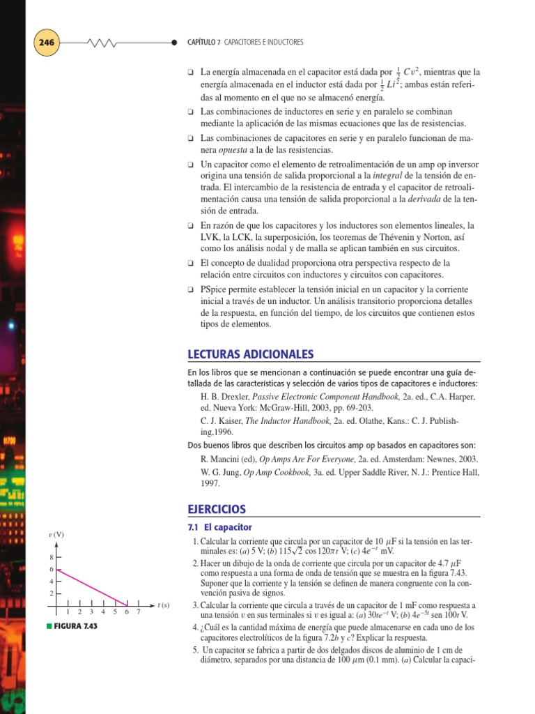 Ejercicios Cap 7 PDF | PDF | Condensador | Inductor