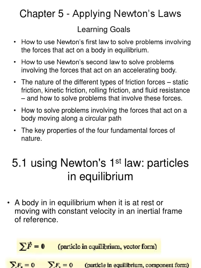 Chapter 5 - Applying Newtons Laws - Online Version | PDF | Friction ...