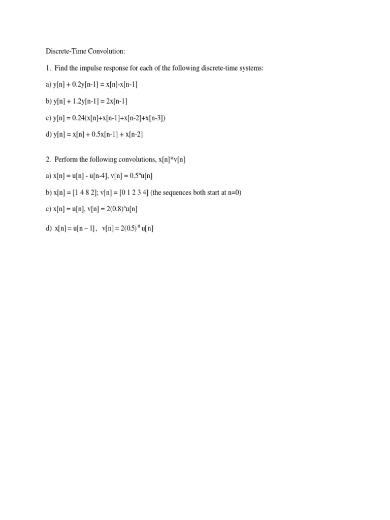 Discrete Time Convolution PDF | PDF | Mathematical Concepts | Signal Processing