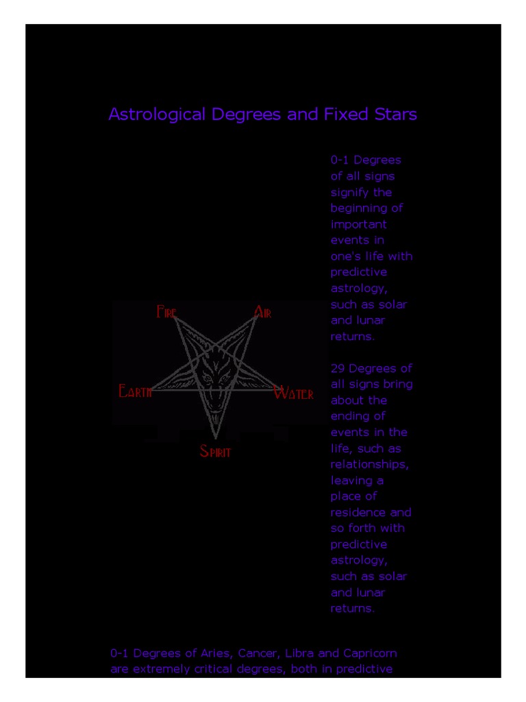 Astrological Degrees And Fixed Stars Pdf Pdf Astrological Sign