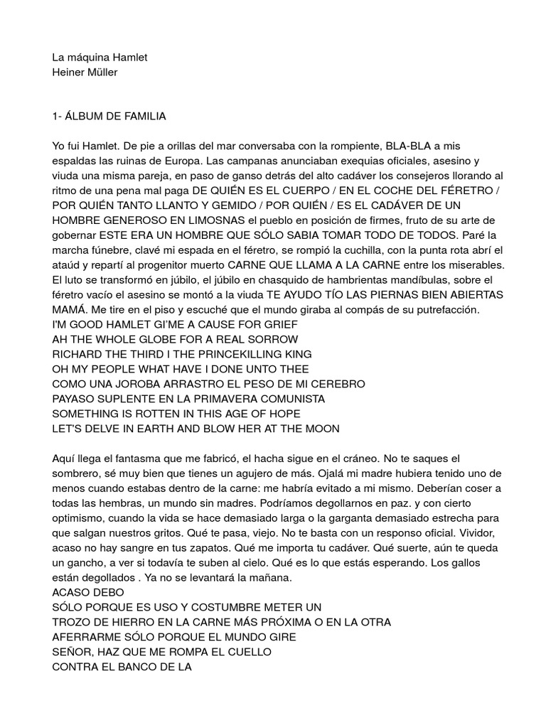 HAMLETMACHINE | PDF | Tanques | Naturaleza