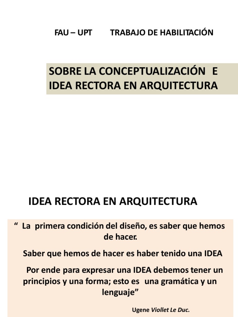 Conceptos Clave de la Idea Rectora en Arquitectura | PDF | Concepto | Diseño