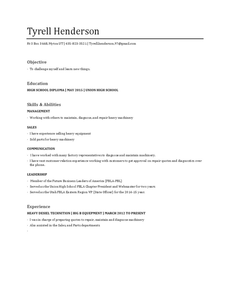Tyrell Henderson's Resume Overview | PDF | Career & Growth | Business