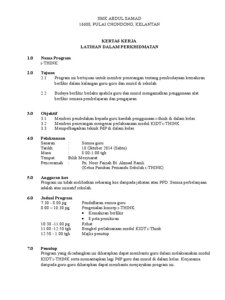 Kertas Kerja Ldp Ithink Pdf