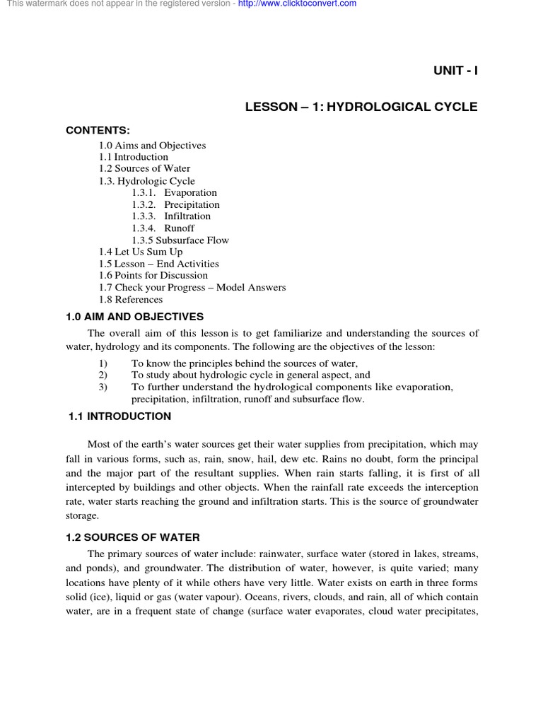 Understanding the Hydrological Cycle | PDF | Properties Of Water ...