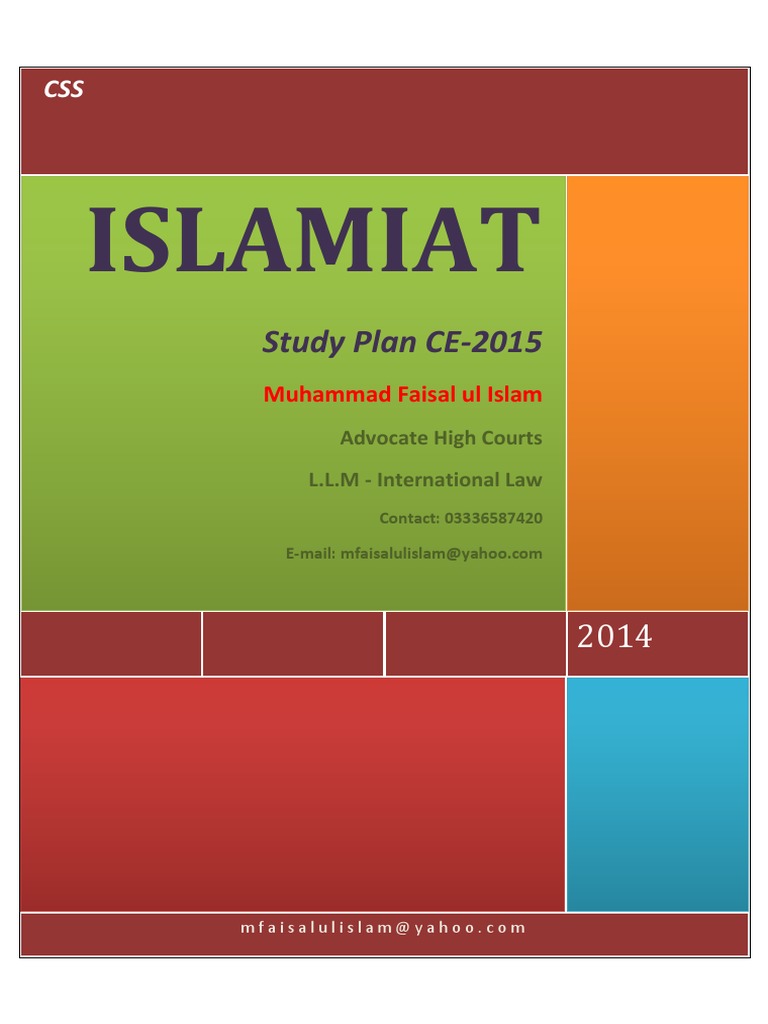 Islamiat Study Plan for CSS 2015 | PDF | Islamism | Abrahamic Religions