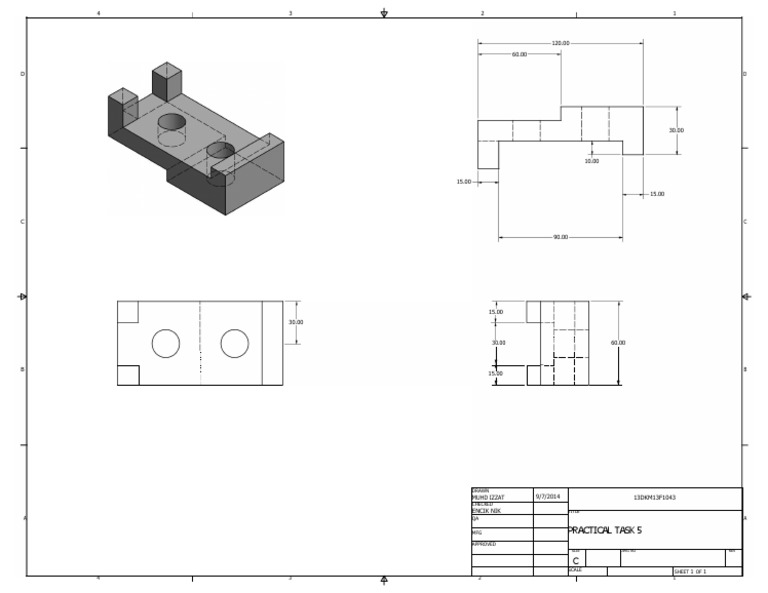 Practical Task 5 C: Drawn Checked QA MFG Approved | PDF