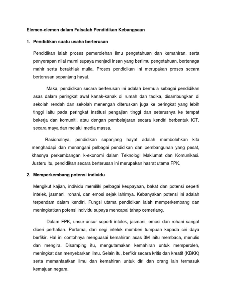 Elemen Dalam FPK | PDF