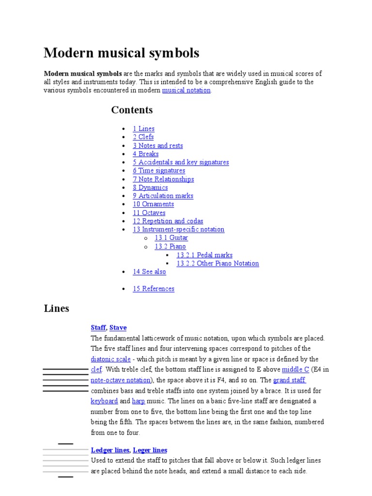Modern Musical Symbols | PDF | Clef | Musical Compositions