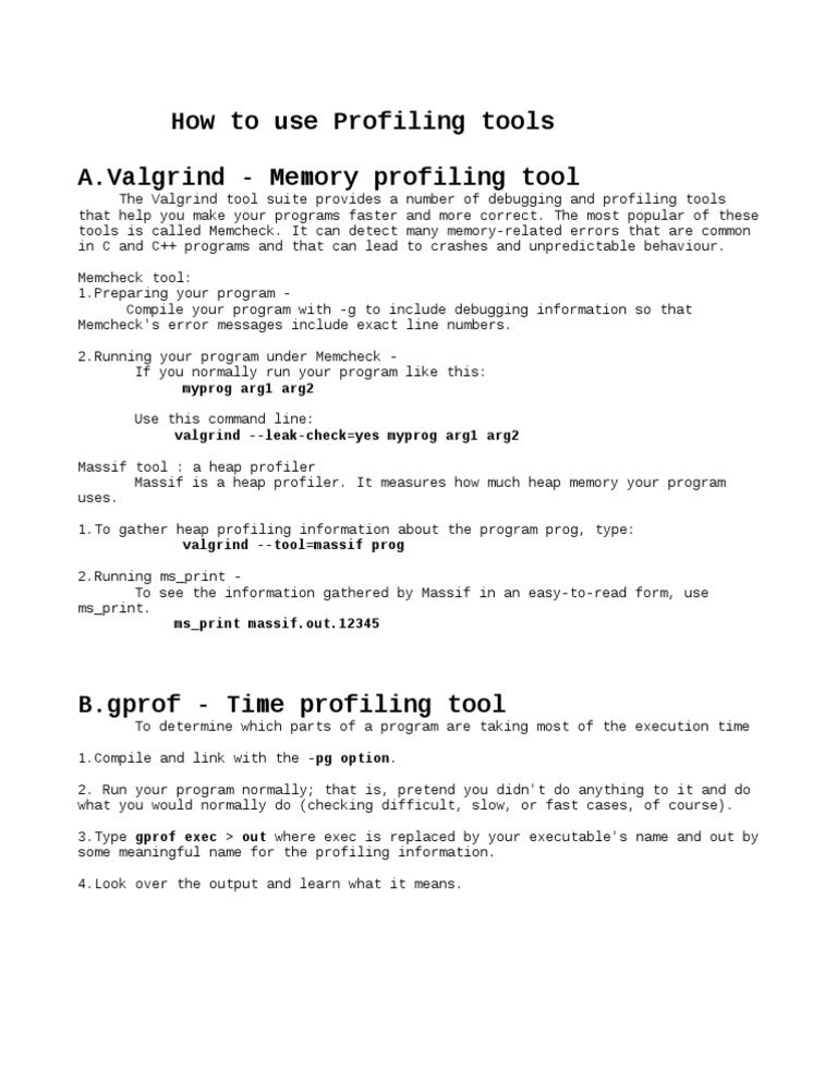 Using Valgrind Massif for Heap Profiling | PDF | Business | Computers