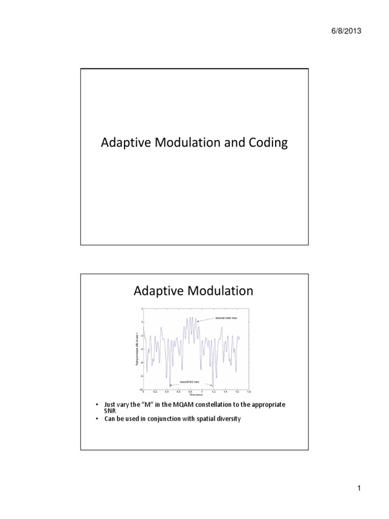 Lect 09 - Adaptive Modulation and Coding PDF | PDF | Forward Error ...