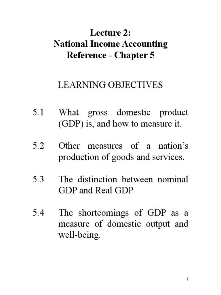 National Income Accounting Reference - Chapter 5 | PDF