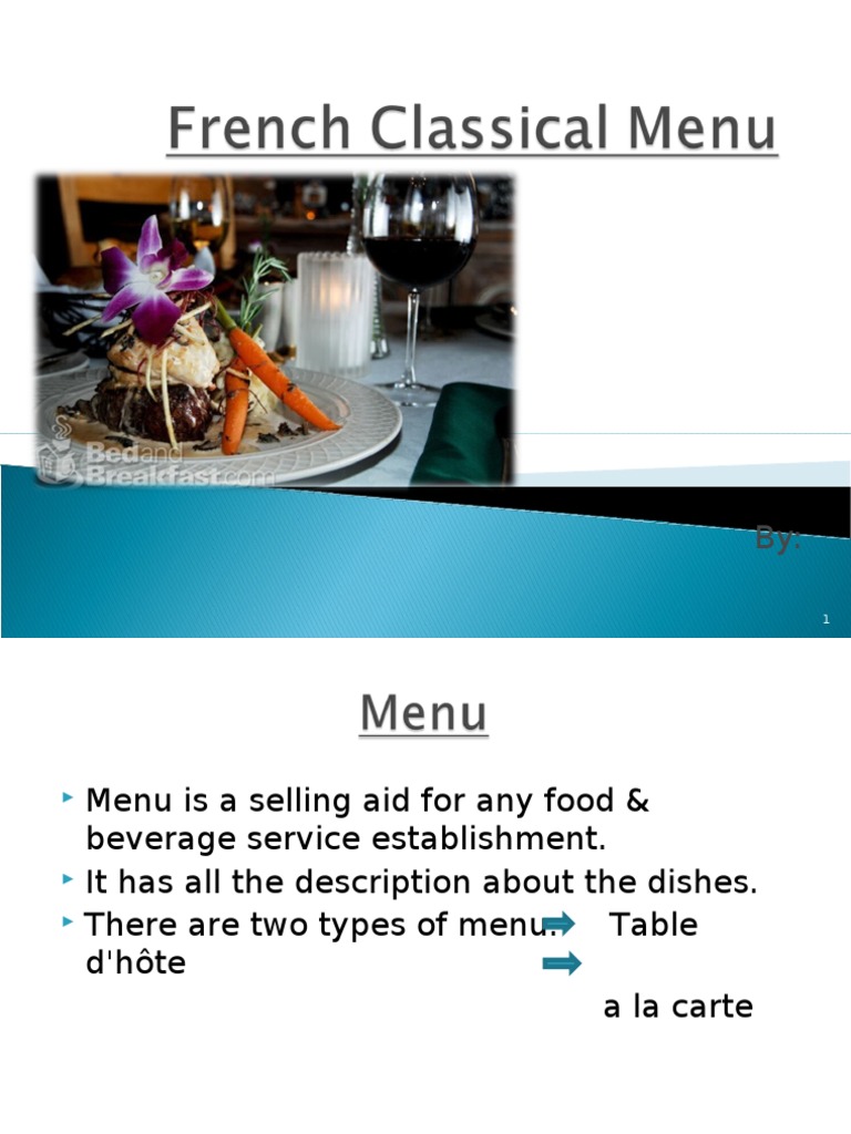 French Classical Menu Presentation | PDF | Salad | Cheese