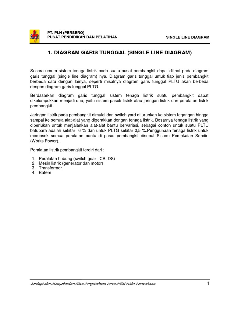 Diagram Garis Tunggal Sistem Listrik | PDF