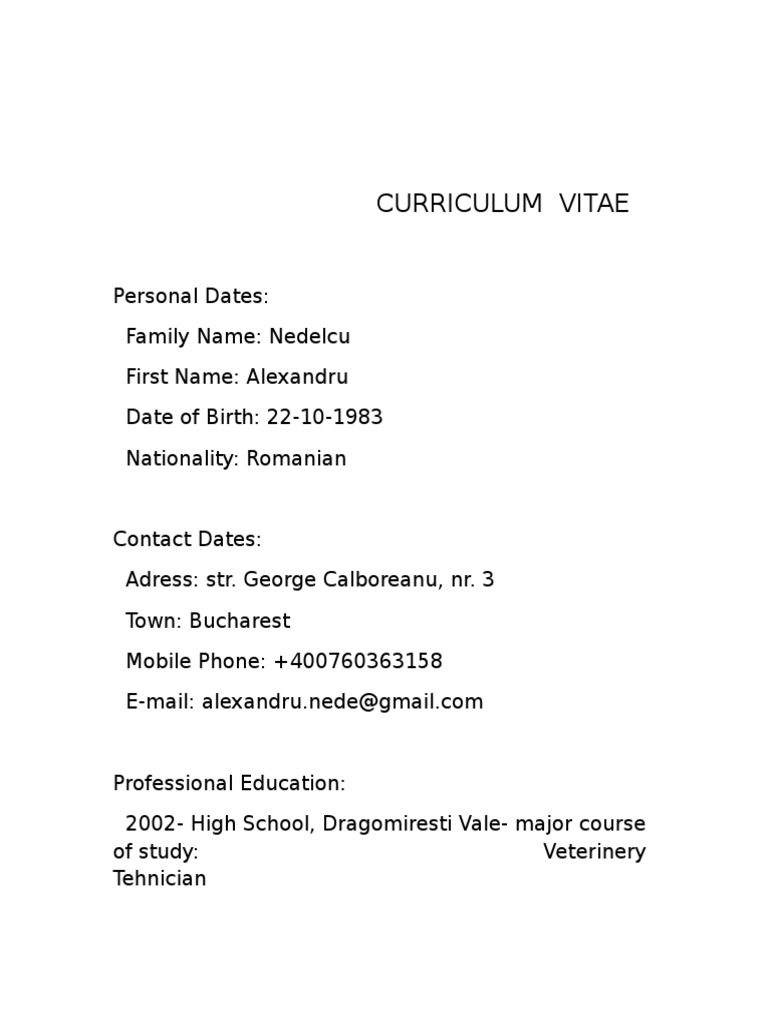 Alexandru Nedelcu's CV | PDF