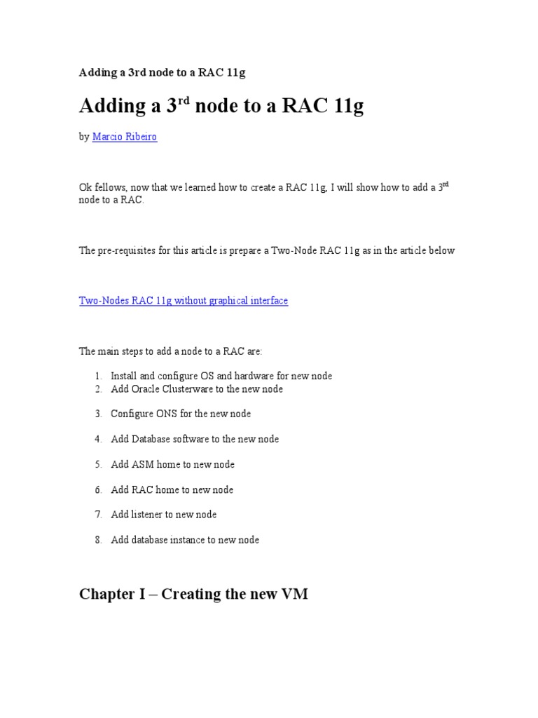 Add a Node to RAC 11g Guide | PDF | Computer Cluster | Oracle Database