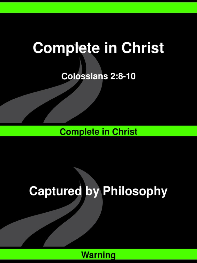 Complete in Christ: A Study Guide | PDF | Social Science | Philosophy