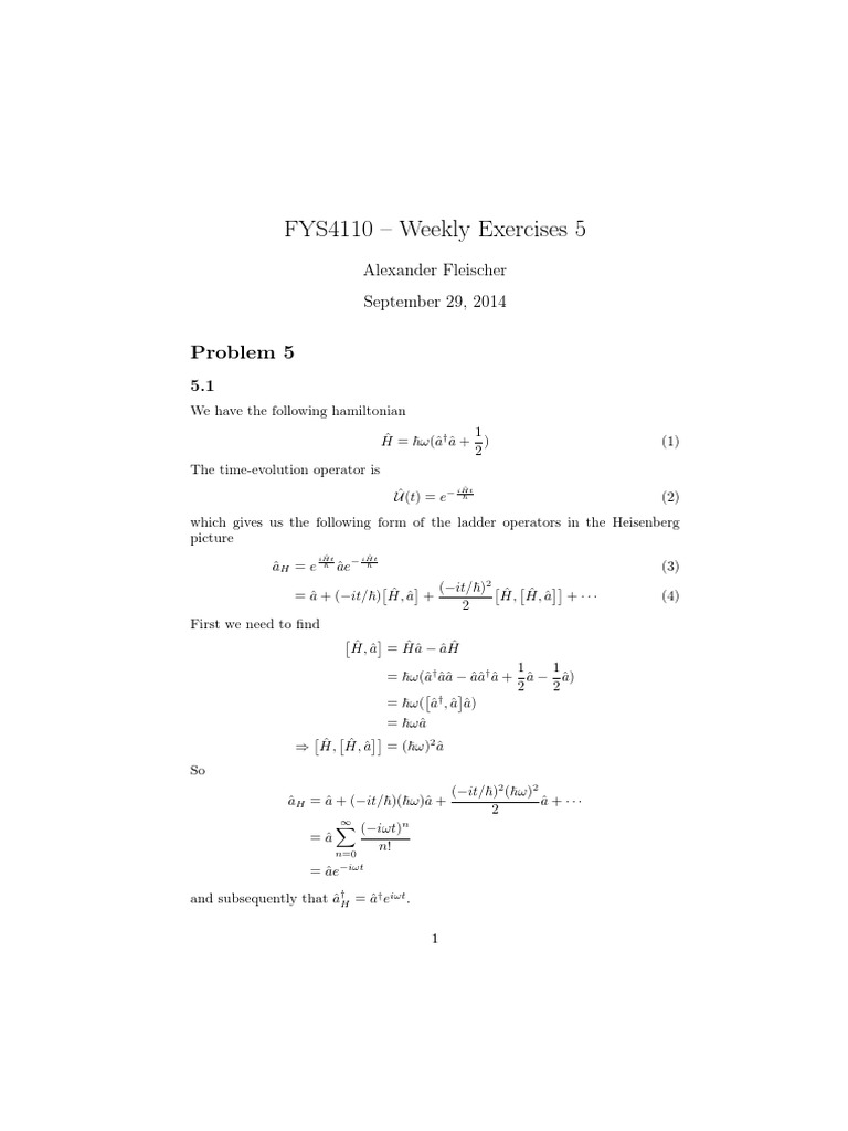 FYS4110 - Weekly Exercises 5: Problem 5 | PDF | Teaching Methods ...