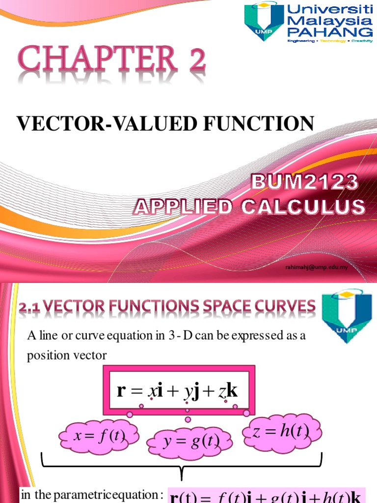 Vector-Valued Functions Guide | PDF | Curvature | Space