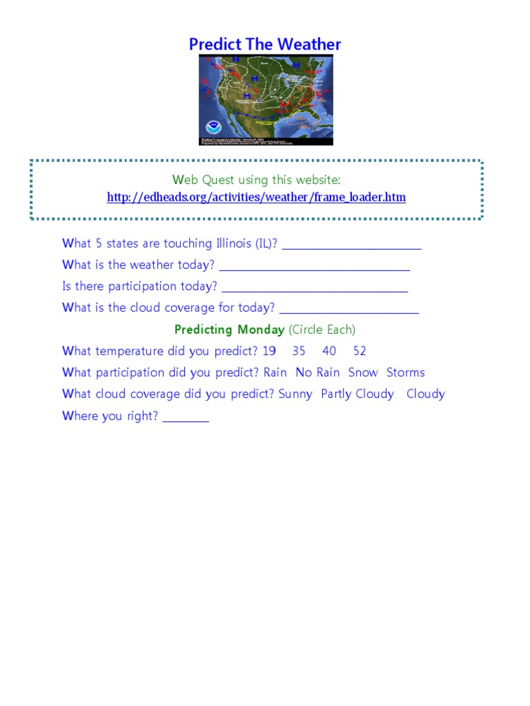 Weather Prediction Activity Guide | PDF | Business | Finance & Money ...