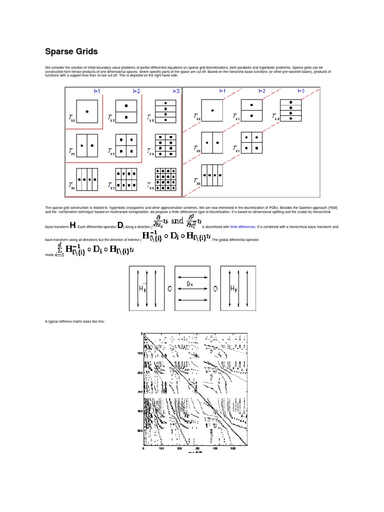 Sparse Grids: Finite Differences | PDF | Partial Differential Equation | Equations