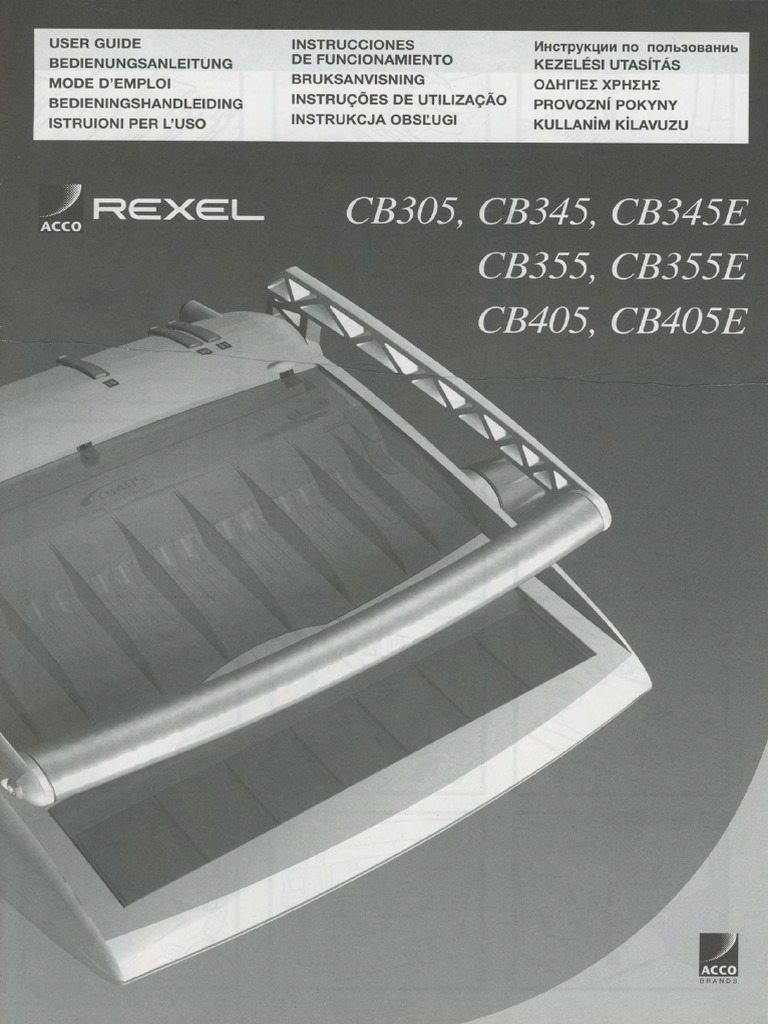 Acco Rexel CB305 CB345 CB345E CB355 CB355E CB405 CB405E Comb Binding ...