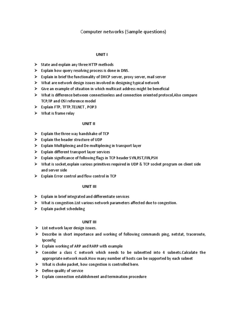 CNL Oral Sample Qns | PDF | Transmission Control Protocol | Computer ...