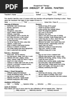 Student SPD Checklist For Teachers | PDF | Sensory Processing Disorder ...