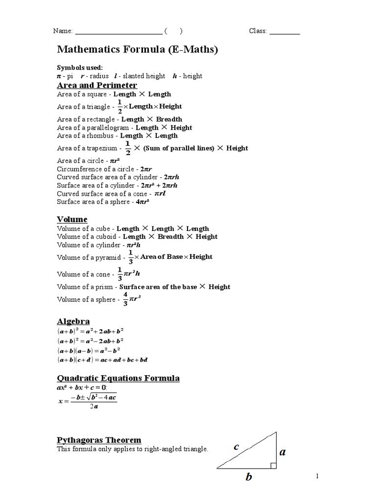 Emath and Amath Formula | Sine | Area