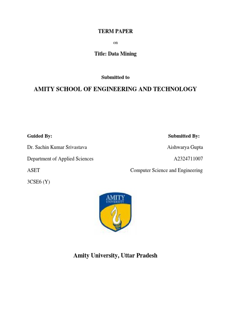 Amity School of Engineering and Technology: Submitted To | Download ...