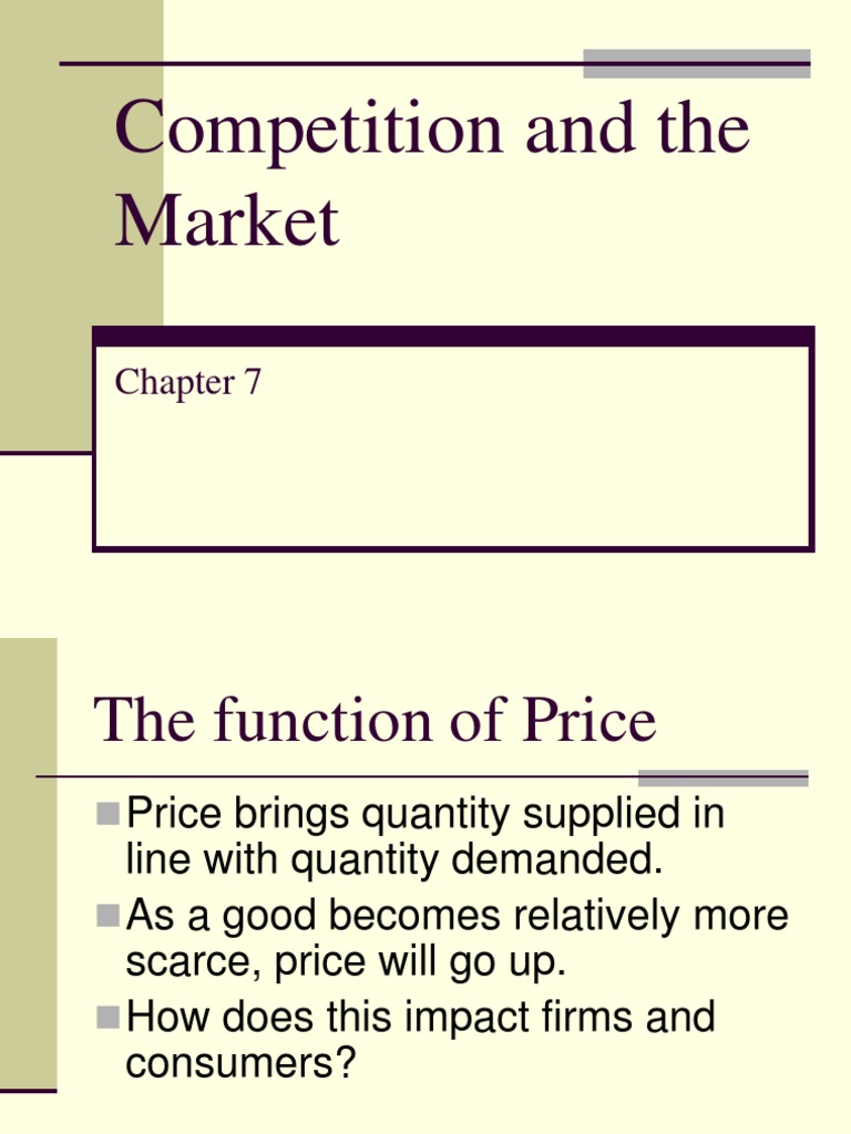 Chapter 7 - Competition and The Market | PDF | Perfect Competition ...
