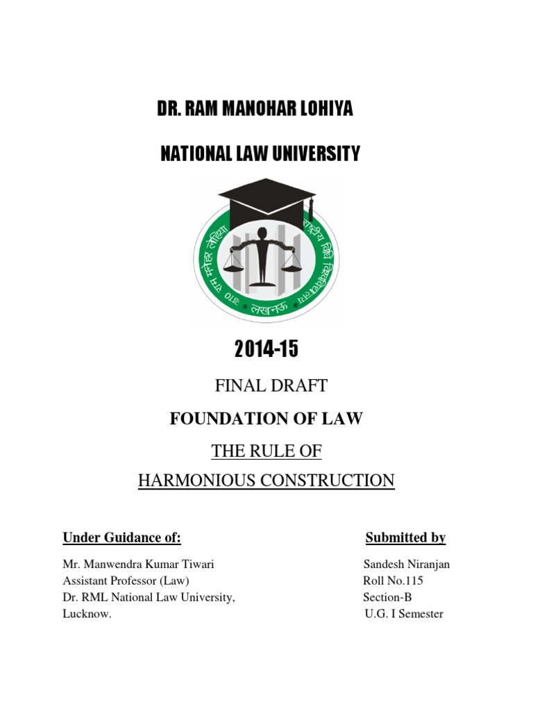 The Rule of Harmonious Construction | PDF