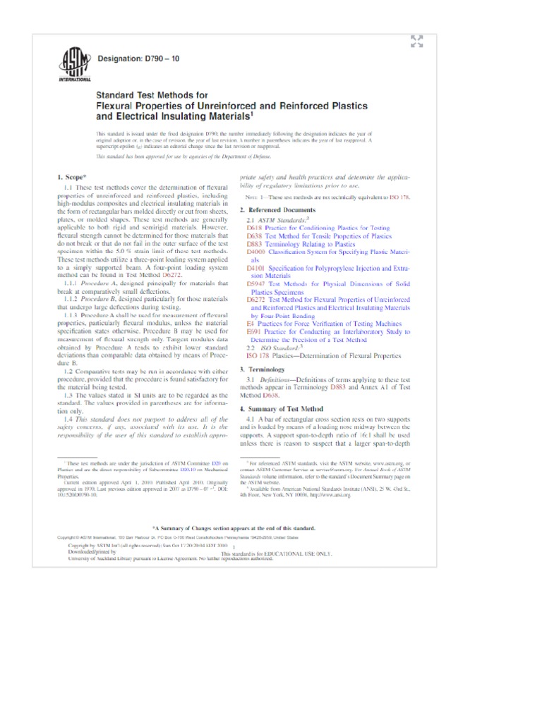 Astm D790-10 | PDF | Language Arts & Discipline | Home & Garden