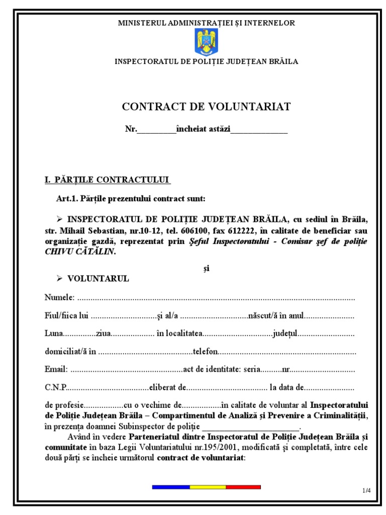 Contract de Voluntariat | PDF