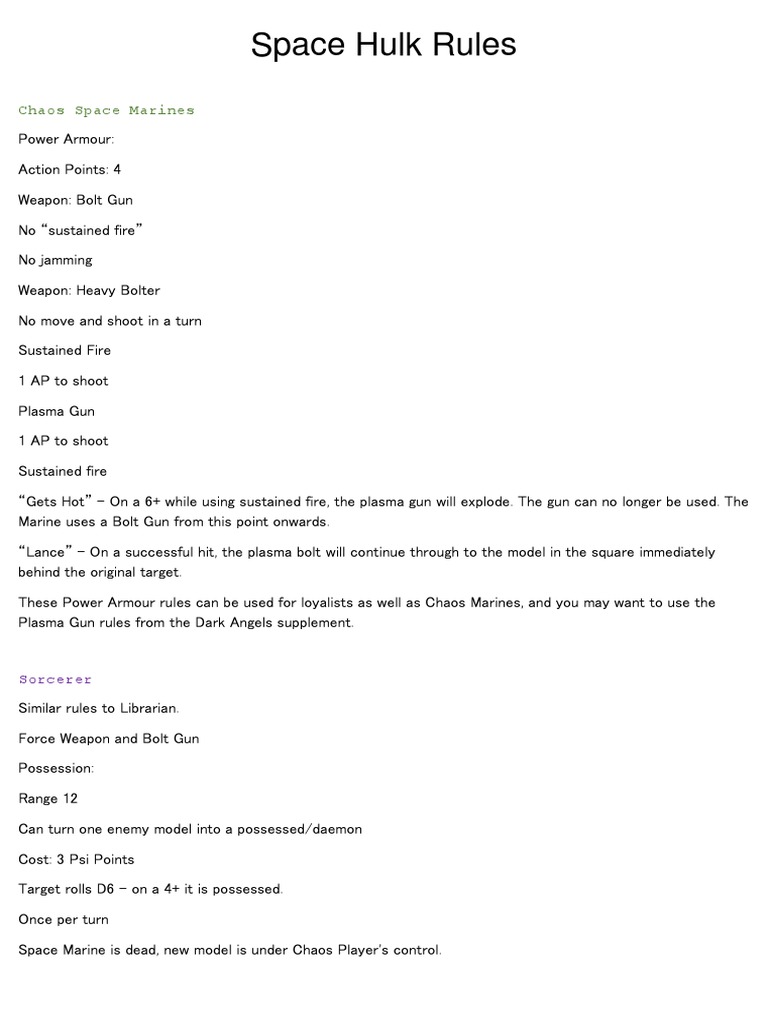 Space Hulk Rules | Download Free PDF | Military Technology | Military ...