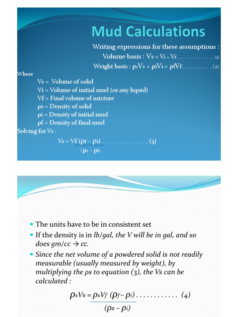 Mud Calculations | Density | Barrel (Unit)