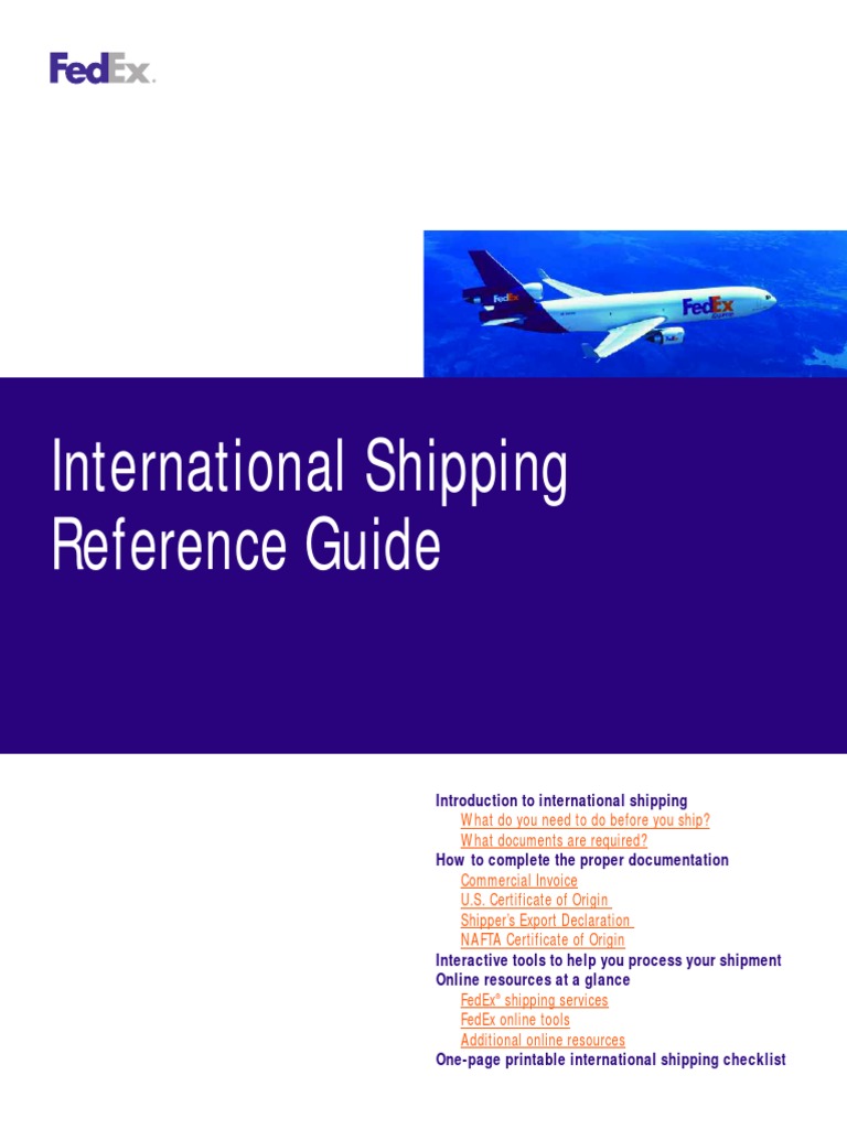 International Shipping Reference Guide | PDF | International Trade | Fed Ex