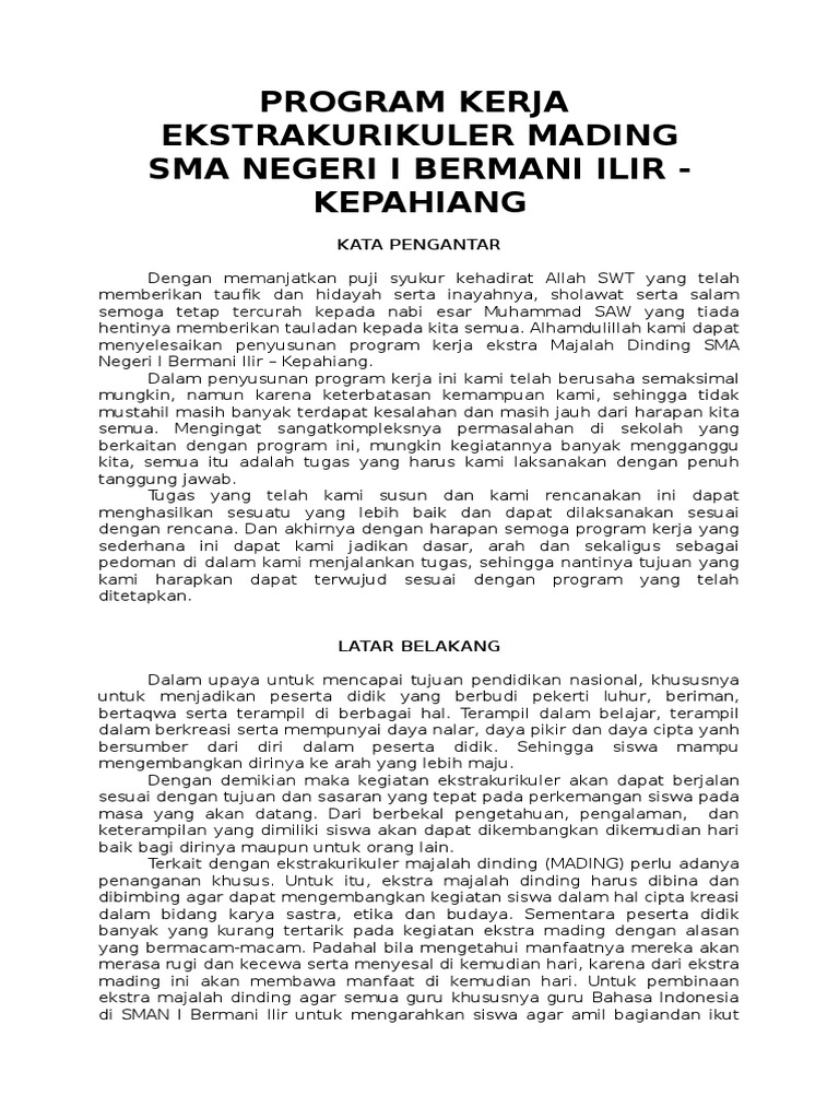 Program Kerja Mading | PDF