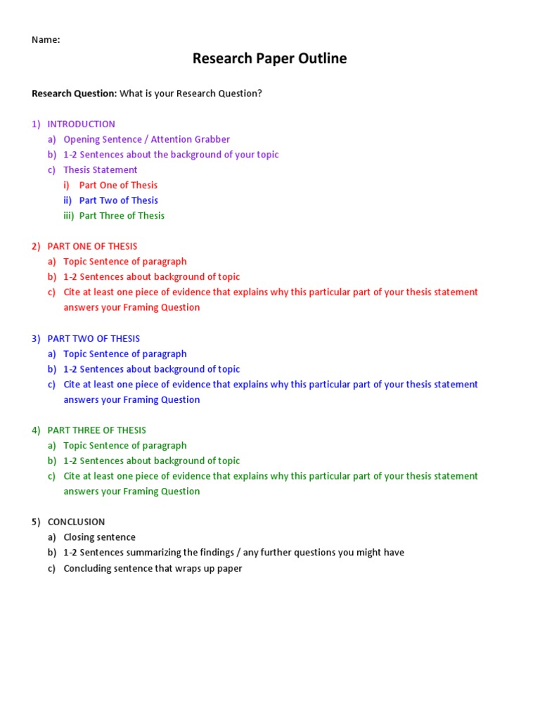 Research Paper Outline Guide | PDF | Science & Mathematics