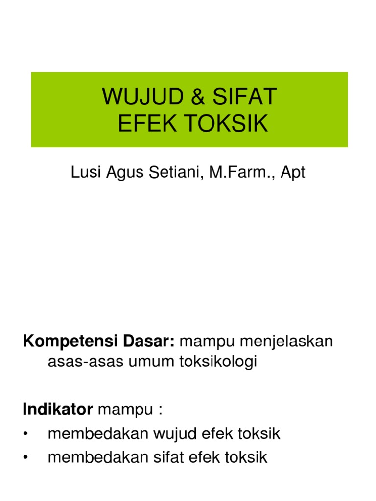 Wujud Efek Toksik | PDF