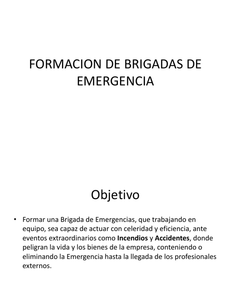 Formacion de Brigadas de Emergencia | PDF | Primeros auxilios | Bombero