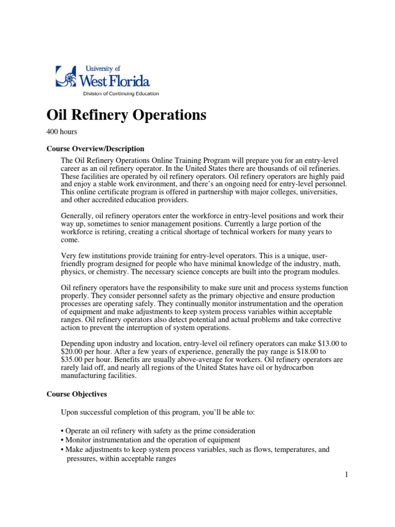 Oil Refinery Ops | PDF | Oil Refinery | Instrumentation