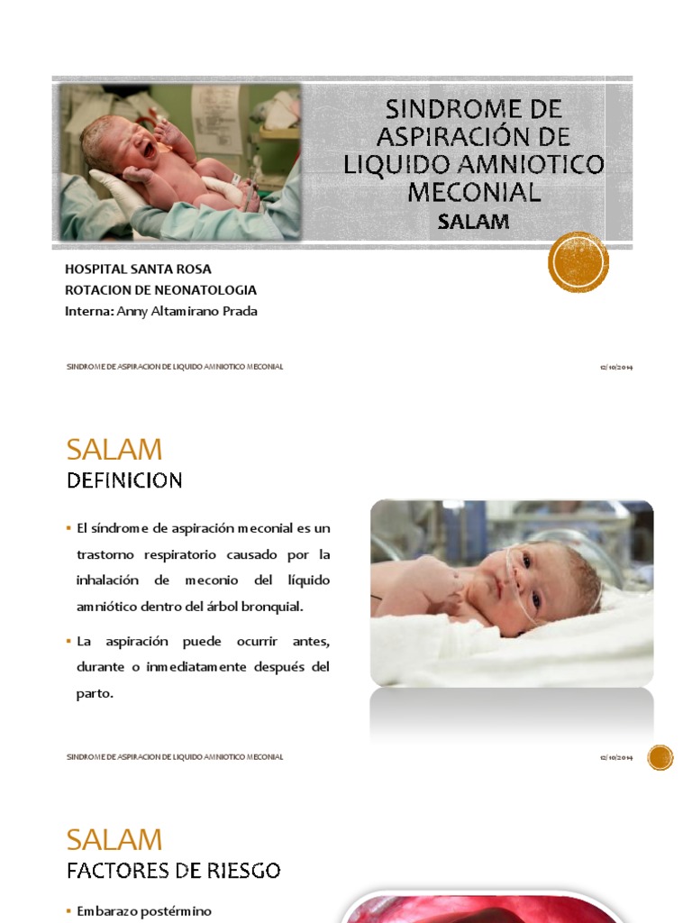 Síndrome de Aspiración de Liquido Amniótico Meconial | PDF | Pulmón ...