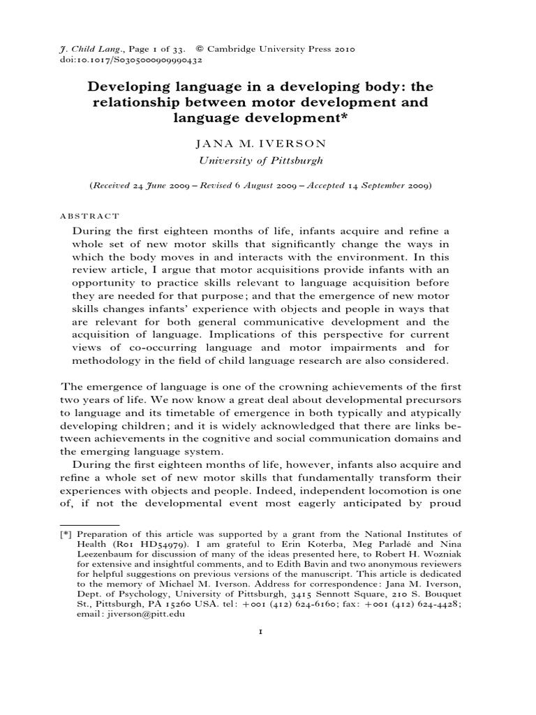 Iverson 2010 PDF | PDF | Language Development | Language Acquisition