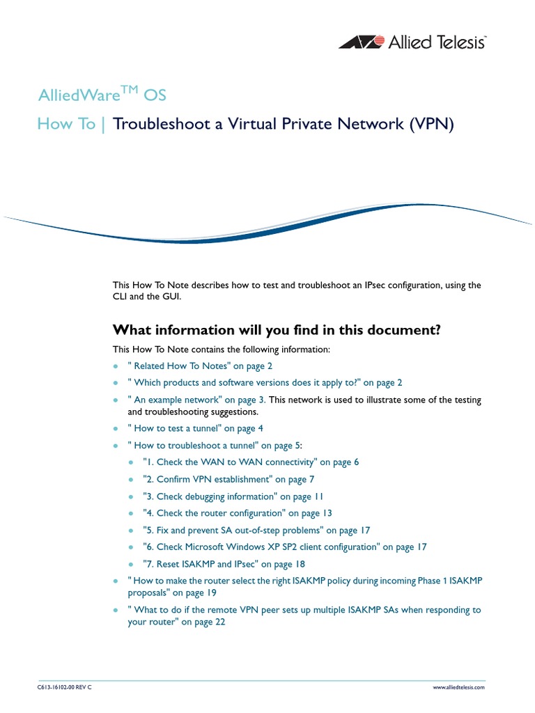 Howto Troubleshoot VPN | PDF | Virtual Private Network | Firewall (Computing)