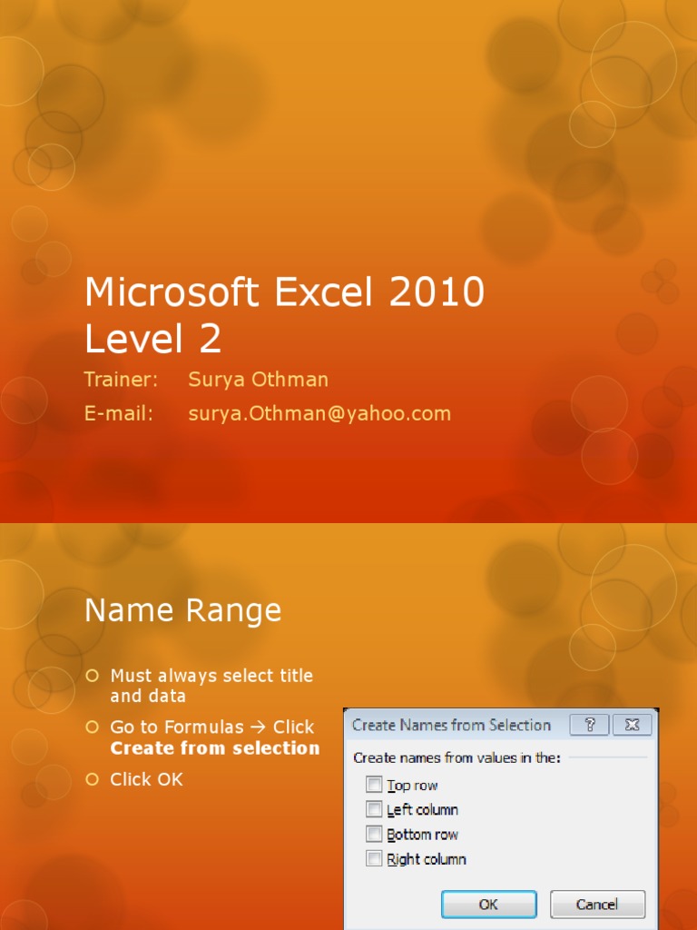 Excel 2010 Intermediate | PDF | Table (Database) | Microsoft Excel