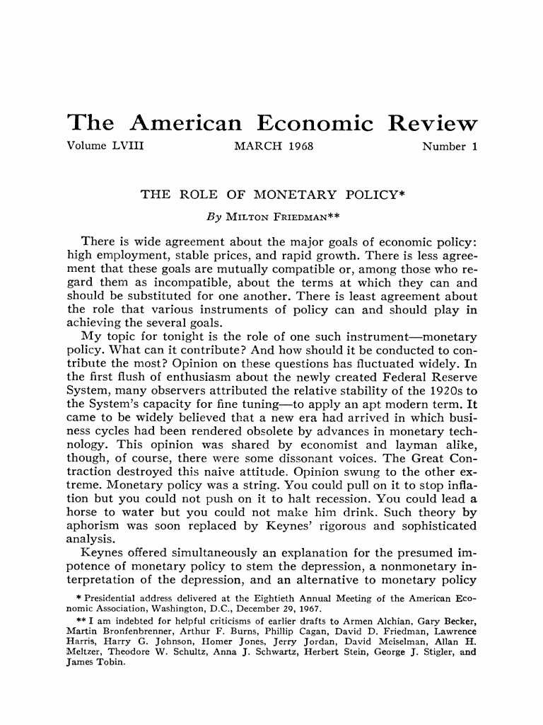 Friedman on Monetary Policy, 1968 | PDF | Monetary Economics | Economies
