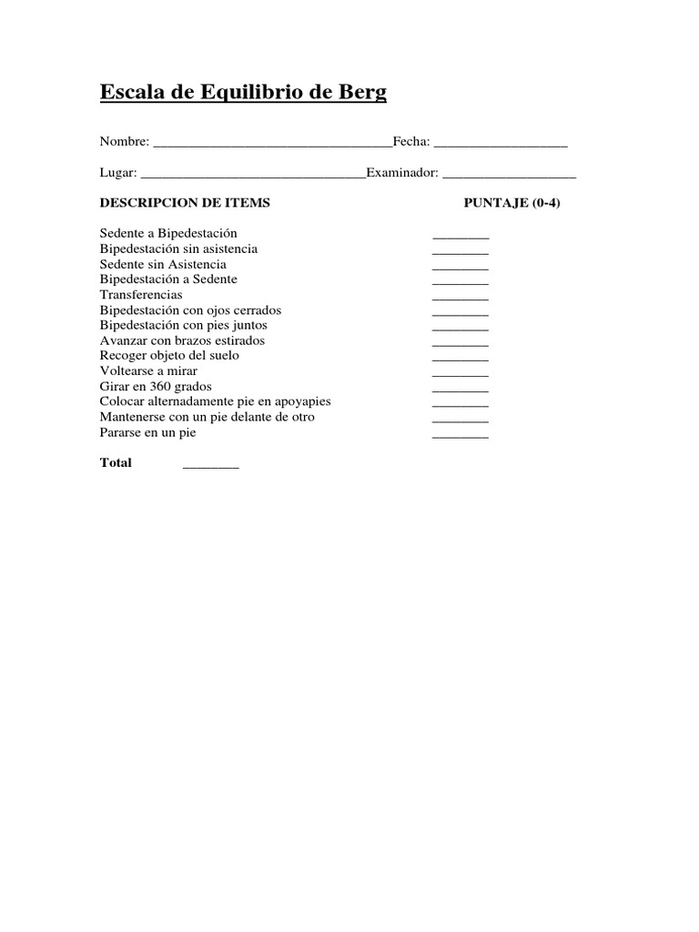 Evaluating Balance and Fall Risk Using the Berg Balance Scale | PDF ...