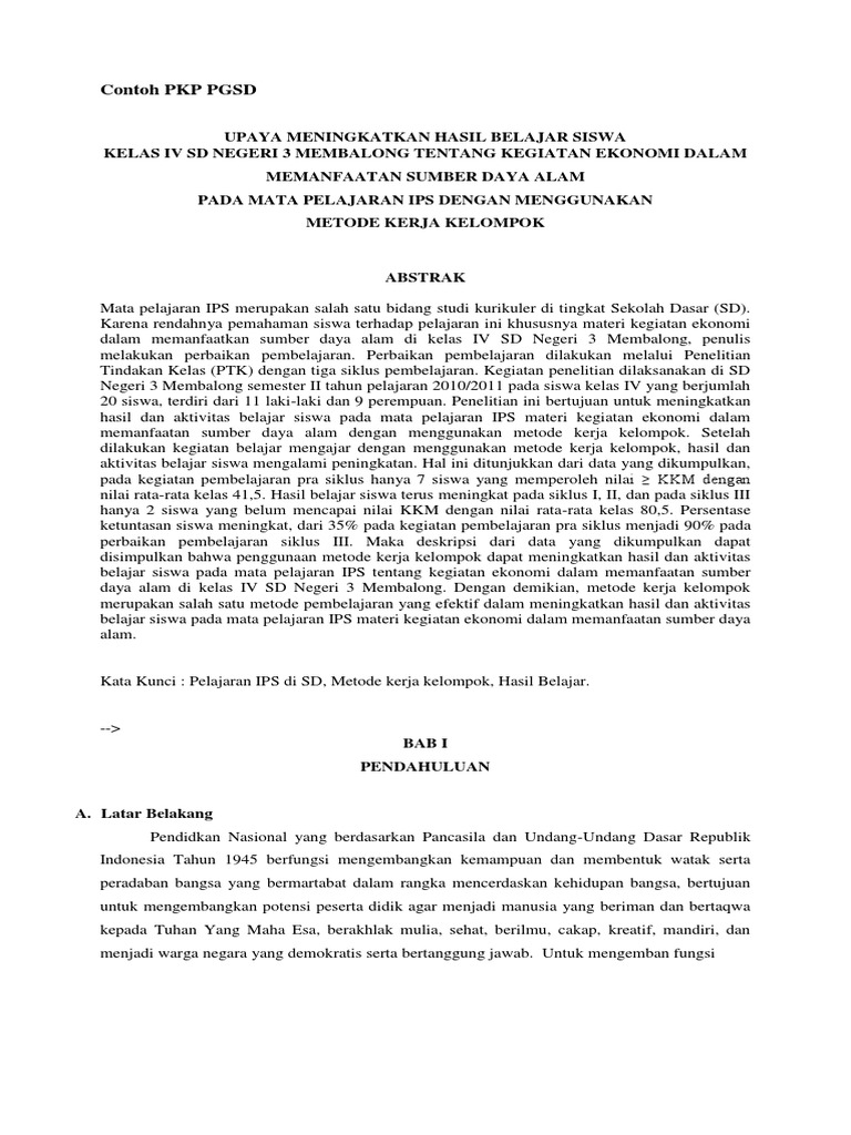 Contoh PKP PGSD | PDF